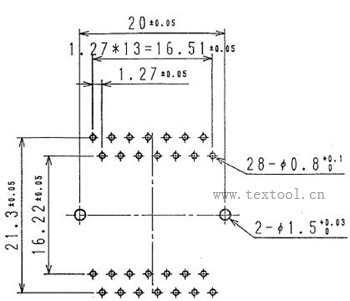 ENPLAS厂家SOP封装的OTS-28-1.27-04测试座脚位图 - 深圳得技通电子有限公司